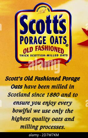 scottish porridge oats in packet Stock Photo - Alamy