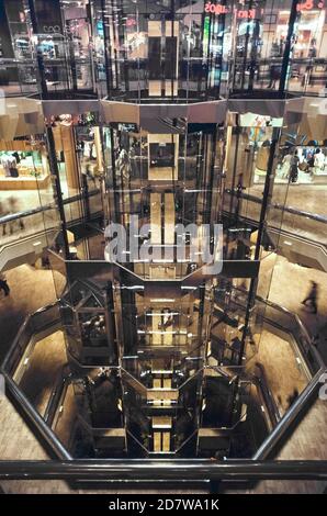 Elevator in shopping malls Stock Photo - Alamy