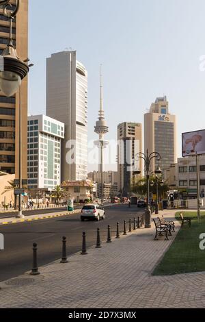 KUWAIT, - August 05, 2017: Street of Kuwait street view of Liberation ...