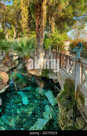 Turkey - Cleopatra pool, Hierapolis Ancient City, Pamukkale Stock Photo ...