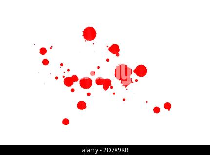 ink blot red splatter background isolated on white hand painted Stock ...