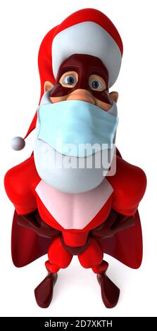 Fun super Santa Claus with a mask Stock Photo - Alamy