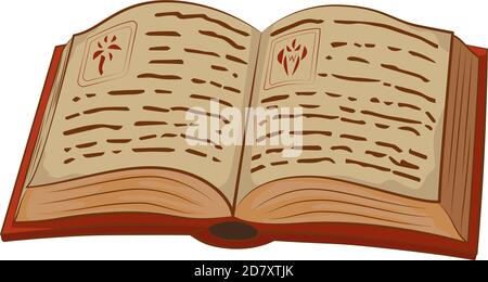 Magic paper book game icon cartoon vector design. Isolated fantasy ...