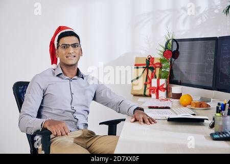 Software developer celebrating Christmas Stock Photo - Alamy