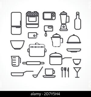 Set of Kitchen Appliances Symbol. Vector Illustration Stock Vector ...