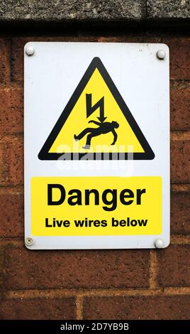 Danger Live Wires Below Sign, Skelton Railway Bridge, York, England ...