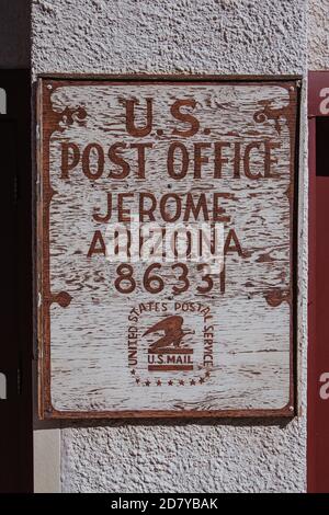 Jerome Arizona Road Sign Post Stock Photo - Alamy