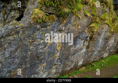 The deep and spectacular opencut at Odin Mine, Castleton, viewed from ...