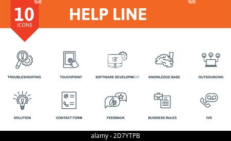 Customer Service icon set. Contain filled flat computer-telephony ...