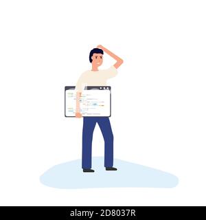 Programmer thinking. Software code development, computer programming ...