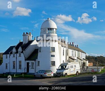Lighthouse in the village of Paull, on the Humber estuary, east of Hull ...