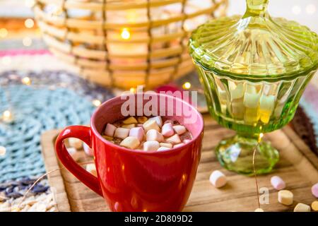 black red and pink rag rug, on tiled floor Stock Photo - Alamy