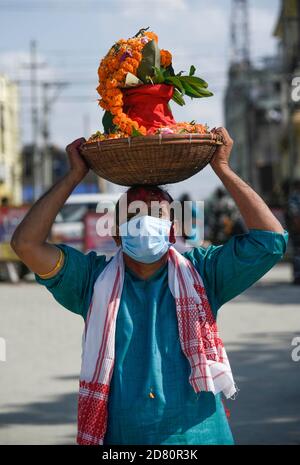 Indian Assamese Hindu devotee and religious singer with golden curls ...