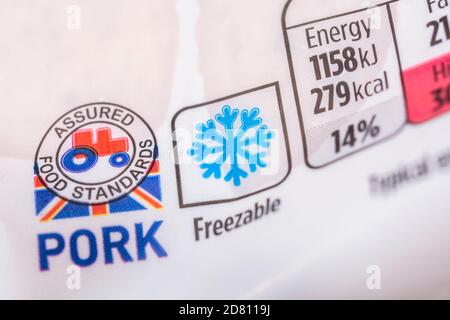 British Pork red tractor logo on a pig farm in Suffolk Stock Photo - Alamy
