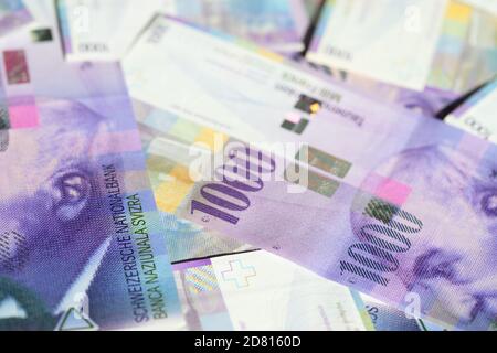 Swiss banknotes 1000 CHF, one thousand Francs Stock Photo - Alamy