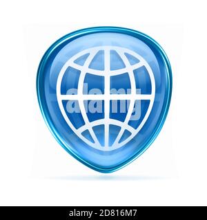 world icon blue, isolated on white background Stock Photo - Alamy