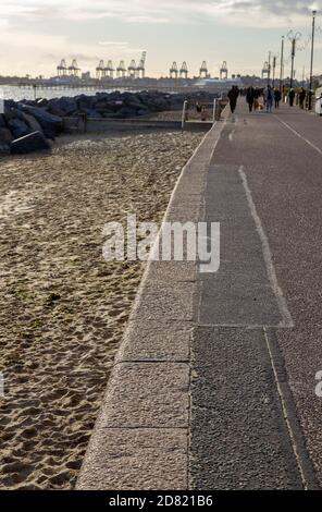 Felixstowe beach groynes and promenade. Suffolk England UK Stock Photo ...