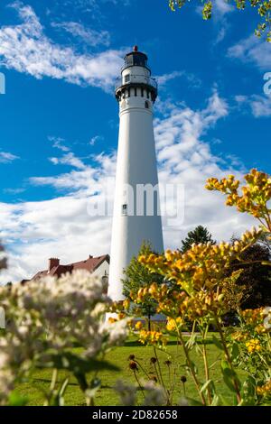 Beautiful Wind Point Lighthouse, Lake Michigan, Racine, Wisconsin Stock ...
