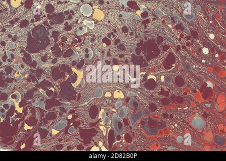 .Traditional art of Ebru marbling. Abstract marbling floral pattern for ...