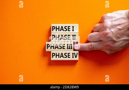 Wooden blocks with words 'vaccine trial' and stethoscope on black ...