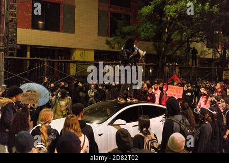 Seattle, USA Jun 3, 2020: Raz Simone leading a protest at Chaz located ...