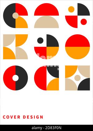 Half circle seamless Bauhaus style pattern. Modern bold trendy ...