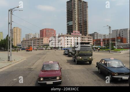 Cars in Pyongyang, North Korea Stock Photo - Alamy