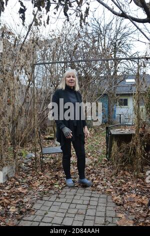 Toronto artist Rae Johnson at her Toronto home in 2018 with her ...