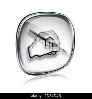 email icon grey glass, isolated on white background Stock Photo - Alamy