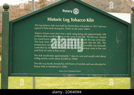 Historic Log Tobacco Kiln, Myrtleford, Australia Stock Photo - Alamy