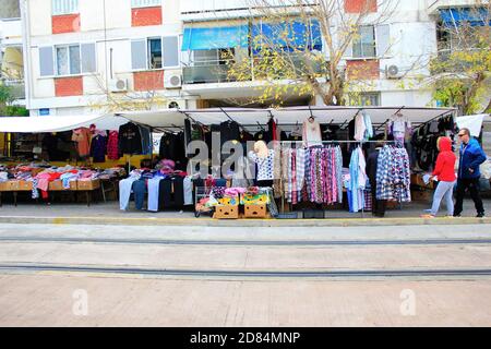 Street market, bazaar in Athens, Greece, December 1 2018 Stock Photo ...