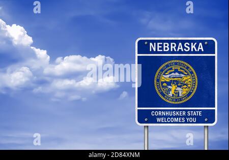 Welcome to Nebraska Sign Stock Photo - Alamy