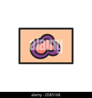 Bruise color line icon. Dermatology disease. Isolated vector element ...