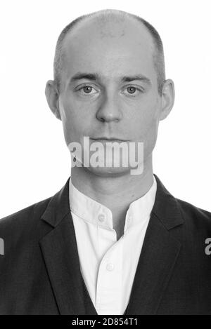 Portrait of handsome bald businessman in suit Stock Photo - Alamy