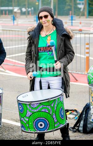 Aldermaston, United Kingdom, 1st April 2018:- CND protesters gather ...