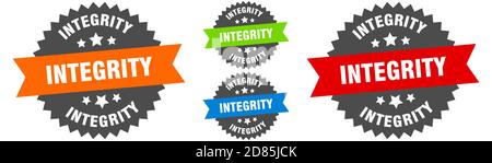 integrity round stamp with green ribbon. integrity Stock Vector Image ...