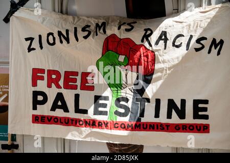 London, United Kingdom, 14th April 2018:- Protesters gather along ...