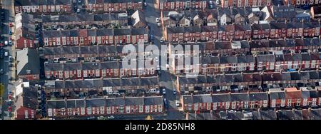 Rows of victorian terraced houses at Toxteth, Liverpool Merseyside ...