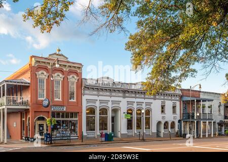 Oxford Mississippi downtown square, shops and water tower, Oxford, MS ...