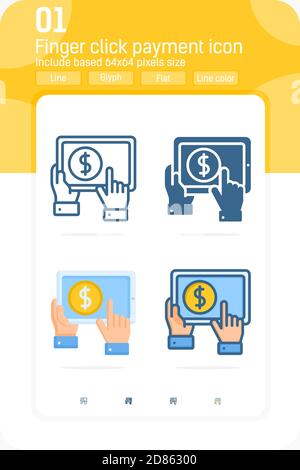 click hand on pay button Stock Vector Image & Art - Alamy