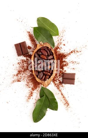 Cacao powder, the seed from which cocoa and chocolate are made, from ...