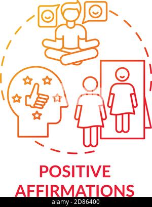Positive affirmations concept icon Stock Vector Image & Art - Alamy