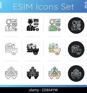 Basic services black glyph icons set on white space Stock Vector Image ...