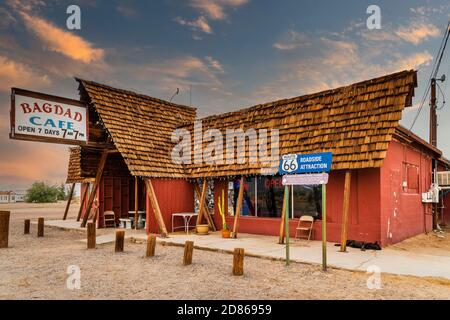 Exterior of Bagdad Cafe, a restaurant and tourist attraction once ...