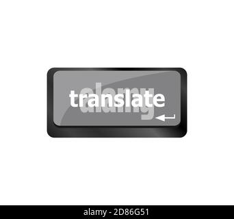 3d translation button on Computer Keyboard Stock Photo - Alamy
