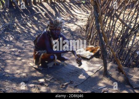 Zulu Traditional Healer - South Africa - In traditional costume Stock ...