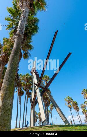 Venice beach landmark (Declaration Sculpture) in Southern California ...