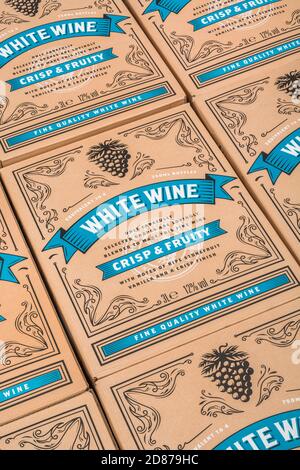 Boxed white wine from ASDA with alcohol units label / alcohol awareness ...