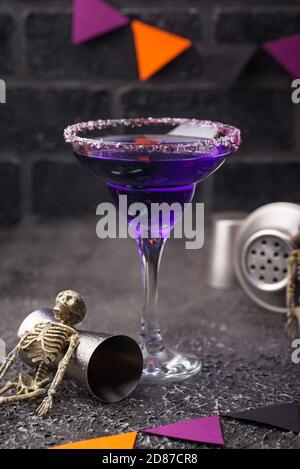 Halloween purple lavender Margarita cocktail Stock Photo - Alamy