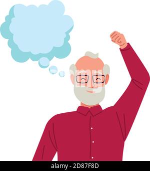 happy old man celebrating chararacter vector illustration design Stock ...